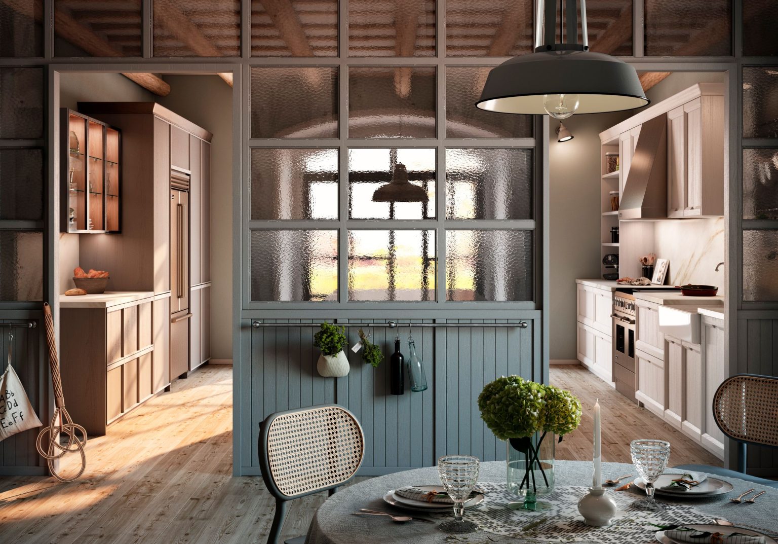 Mueble colonial blanco y madera - Mueble 21